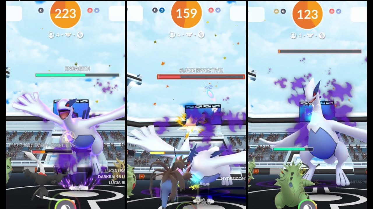 Shadow Lugia Raid in Pokémon GO with 4 Trainers with Dark and Ghost ...