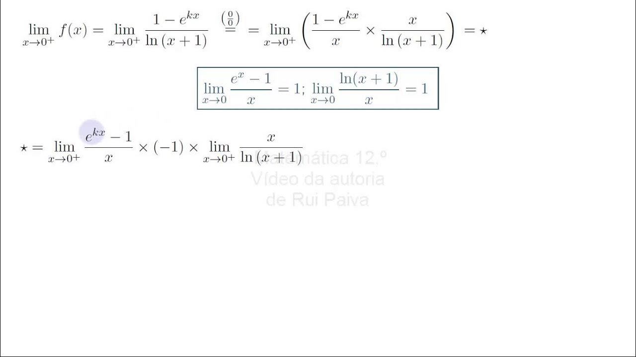 Matemática 12 Limites E Continuidade Exercício 6 2 Da Aula 6