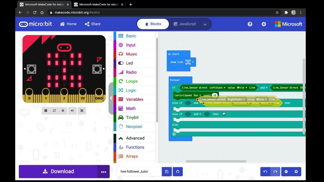 Microbit Line Follower Tutorial #SMPIDN - YouTube