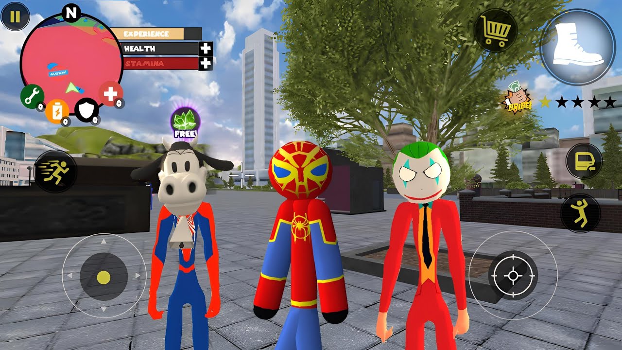 Spiderman-Stickman Rope Hero game #1- Android Gameplay - YouTube