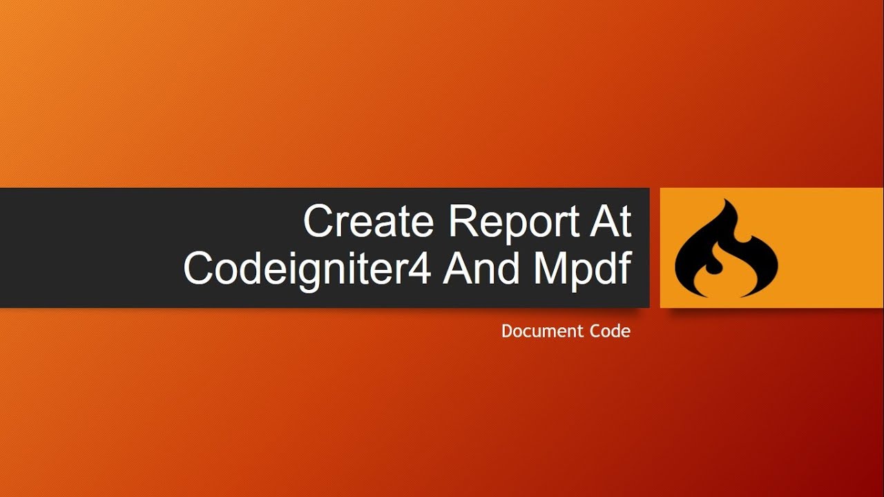 create report at codeigniter4 and mpdf - YouTube