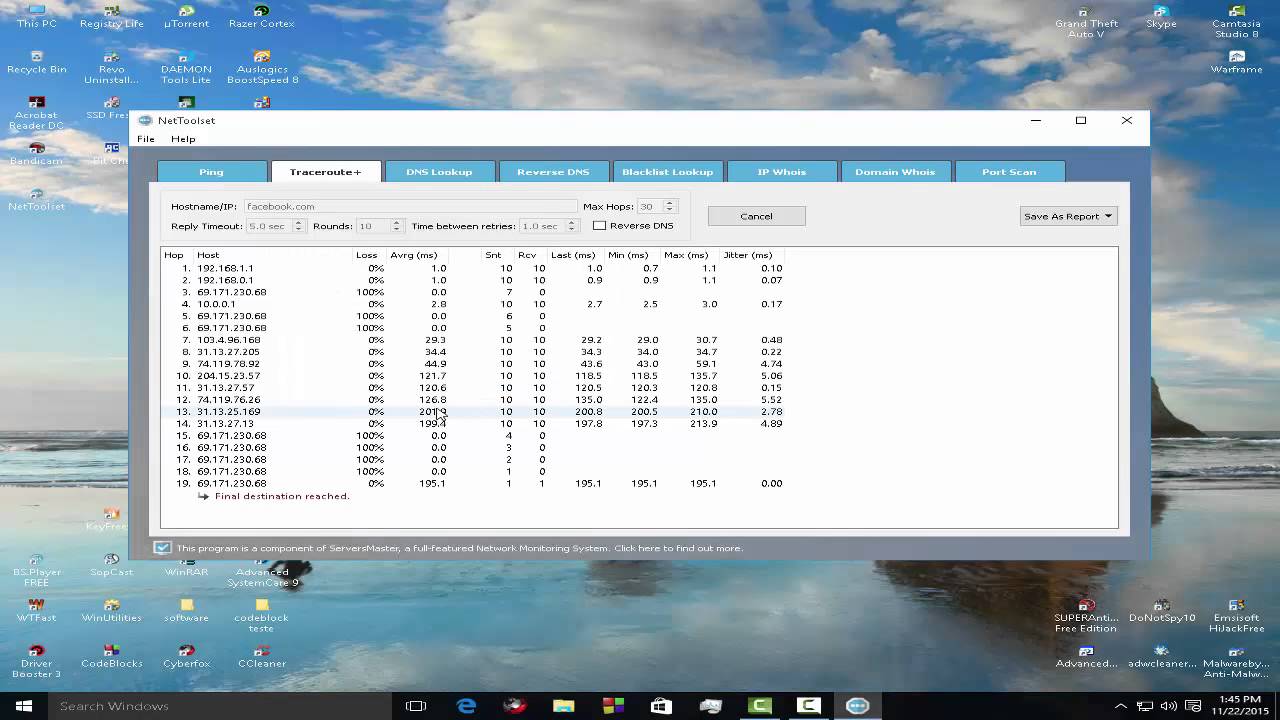 NetToolset: Ping, Traceroute, DNS Lookup, Reverse DNS, IP Whois, Domain ...