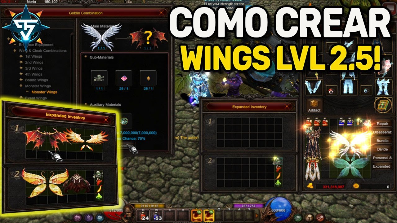 COMO CREAR WING LVL2 5 MU ONLINE S18 - SVTITANMU - YouTube