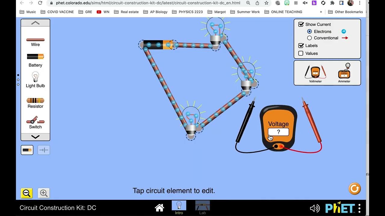 Review of Circuits using Colorado PhET Simulation: Circuit Construction ...