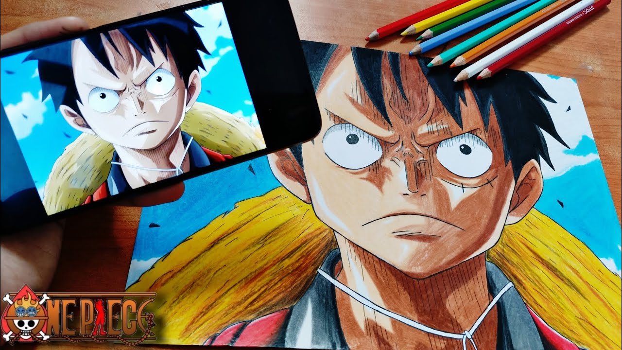 Monkey d luffy | Colour pencil drawing | How to draw - YouTube