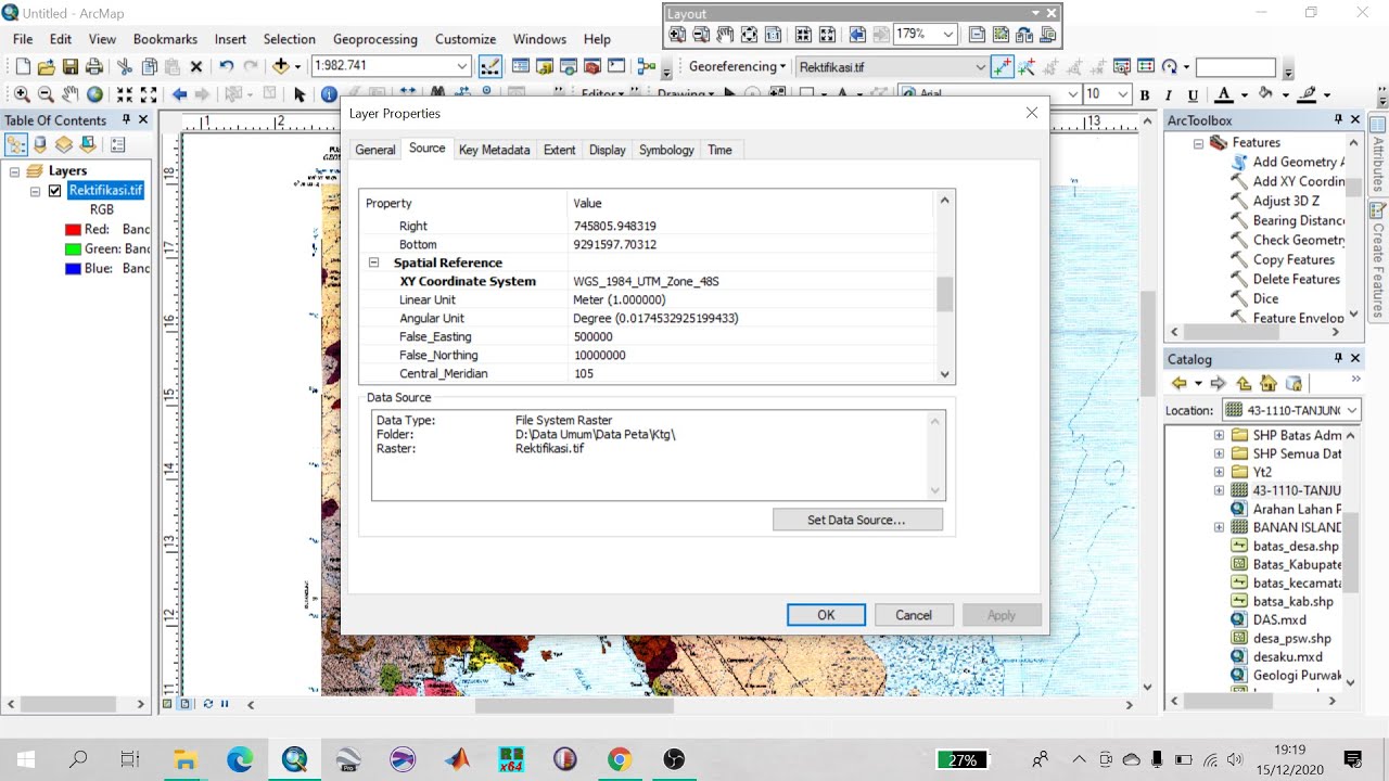 REKTIFIKASI DATA RASTER YANG MASIH "UNKNOWN SPATIAL REFERENCE' !! - YouTube