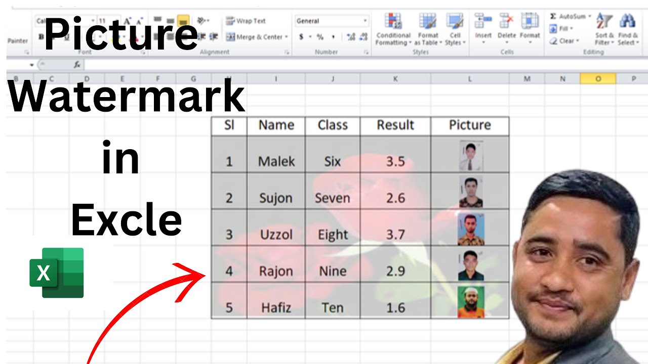 How to Insert a Watermark in Excel Picture or Text - YouTube