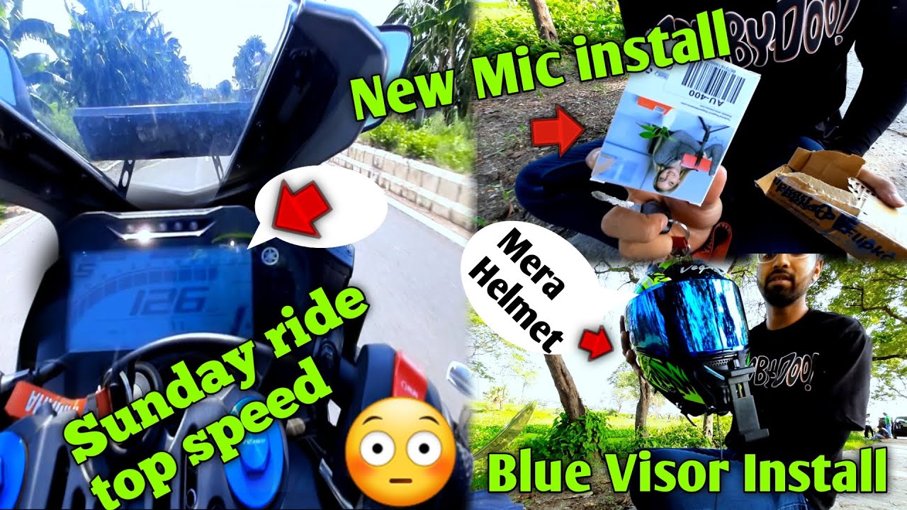 Yamaha R15m Top Speed💯 😵‍💫 New MIC Install 😇 New Blue Helmet Visor ...
