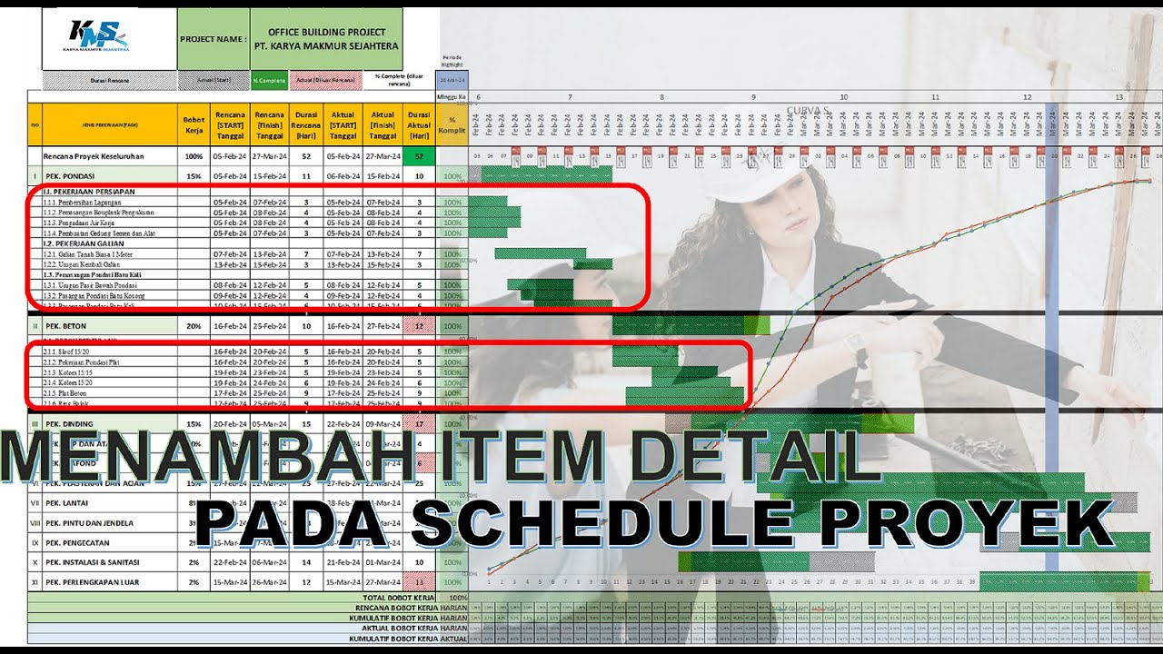 Tutorial: Cara Menambah Detail Pekerjaan Pada Time Schedule Proyek Part ...