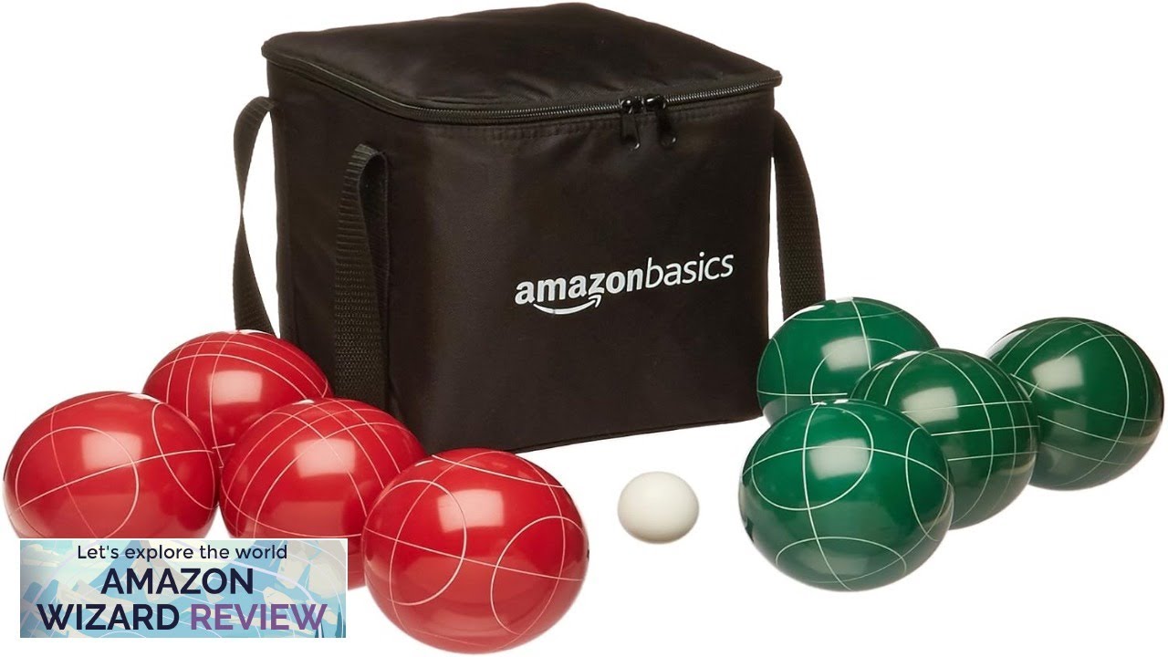 Amazon Basics Bocce Ball Outdoor Yard Games Set with Soft Carrying Case ...