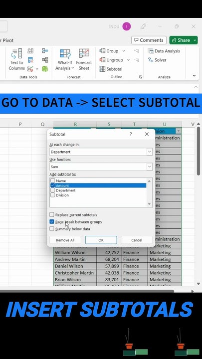 Shorts I How To Do Subtotal And Grandtotal In Secondsi Excel Excelshorts Exceltips