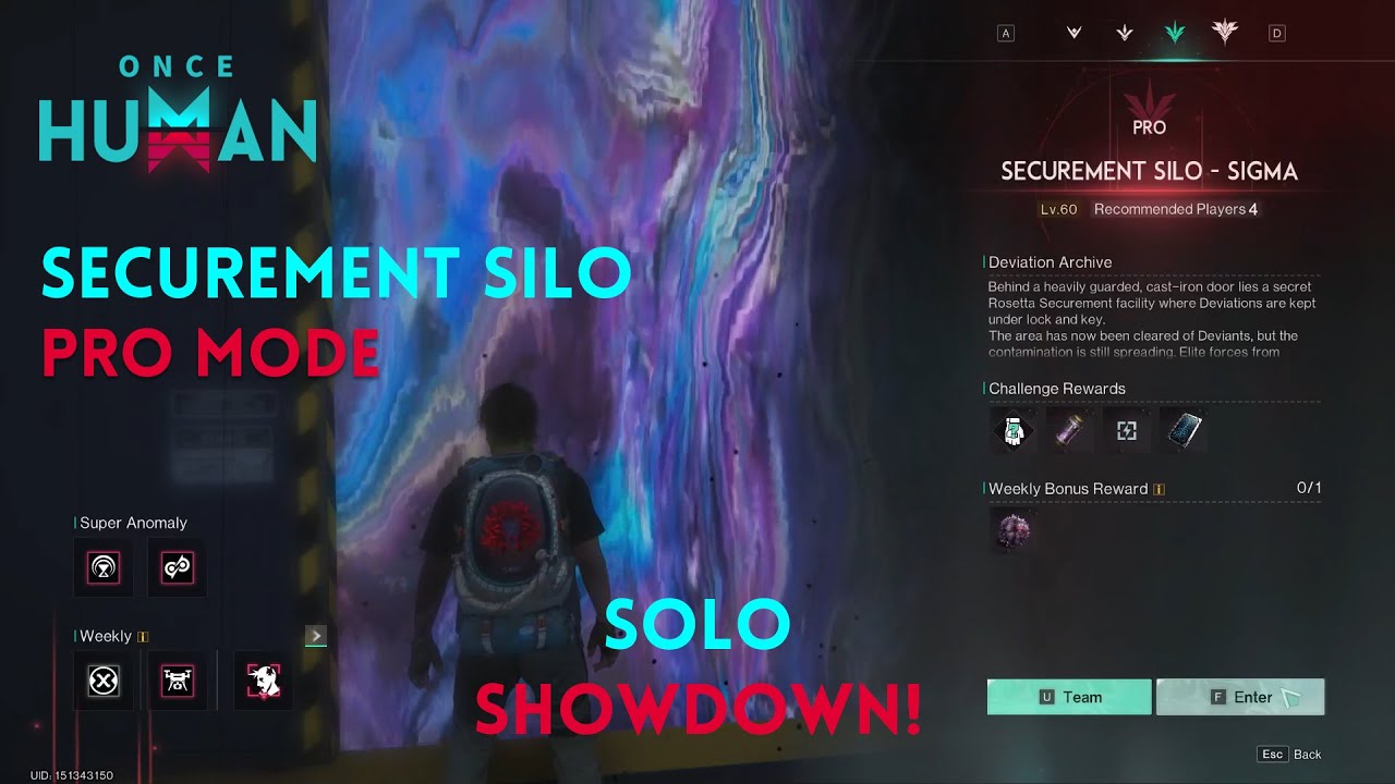 ONCE HUMAN GAMEPLAY | SECUREMENT SILO SIGMA (PRO MODE - SOLO) - YouTube
