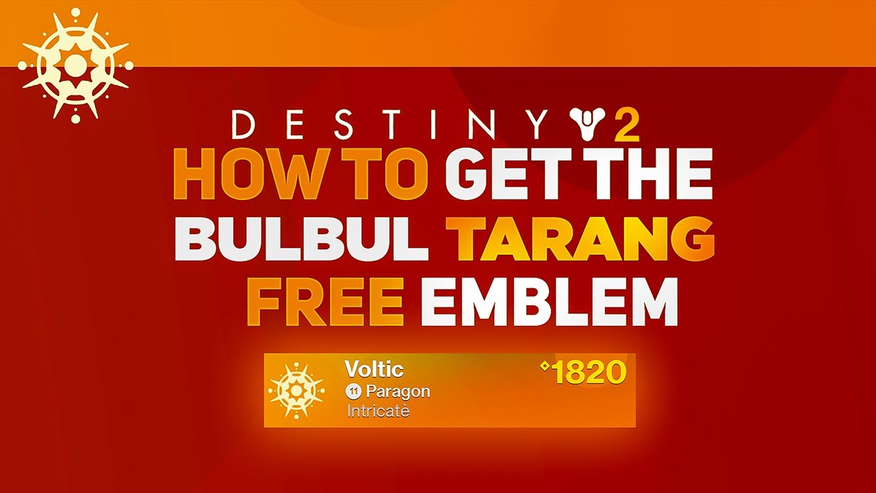 Bulbul Tarang Emblem! Free Limited Time Emblem | Destiny 2 - YouTube