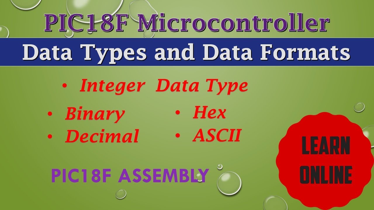 Data Type In Pic Microcontroller Pic18f Data Type Data Formats In Pic Microcontroller Youtube
