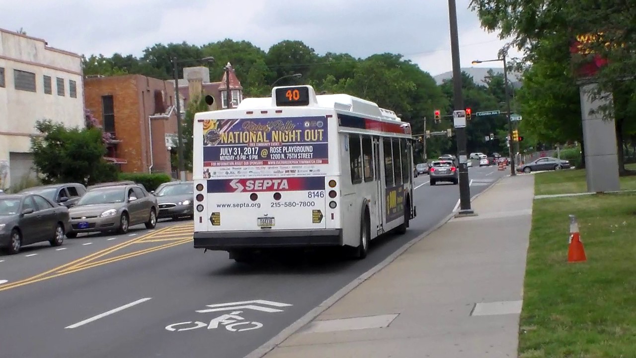 SEPTA BUS: HYBRID NEW FLYER D41LF 8146 ON ROUTE: 40 - YouTube