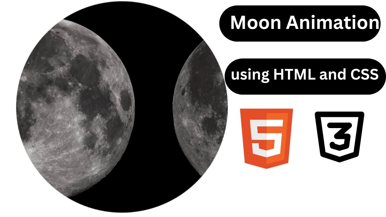 How to create a Moon Animation using HTML and CSS |best coding - YouTube