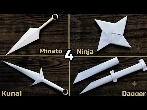 Epic Origami Ninja Weapons You Can Make at Home! (Minato Kunai, Star, Dagger)