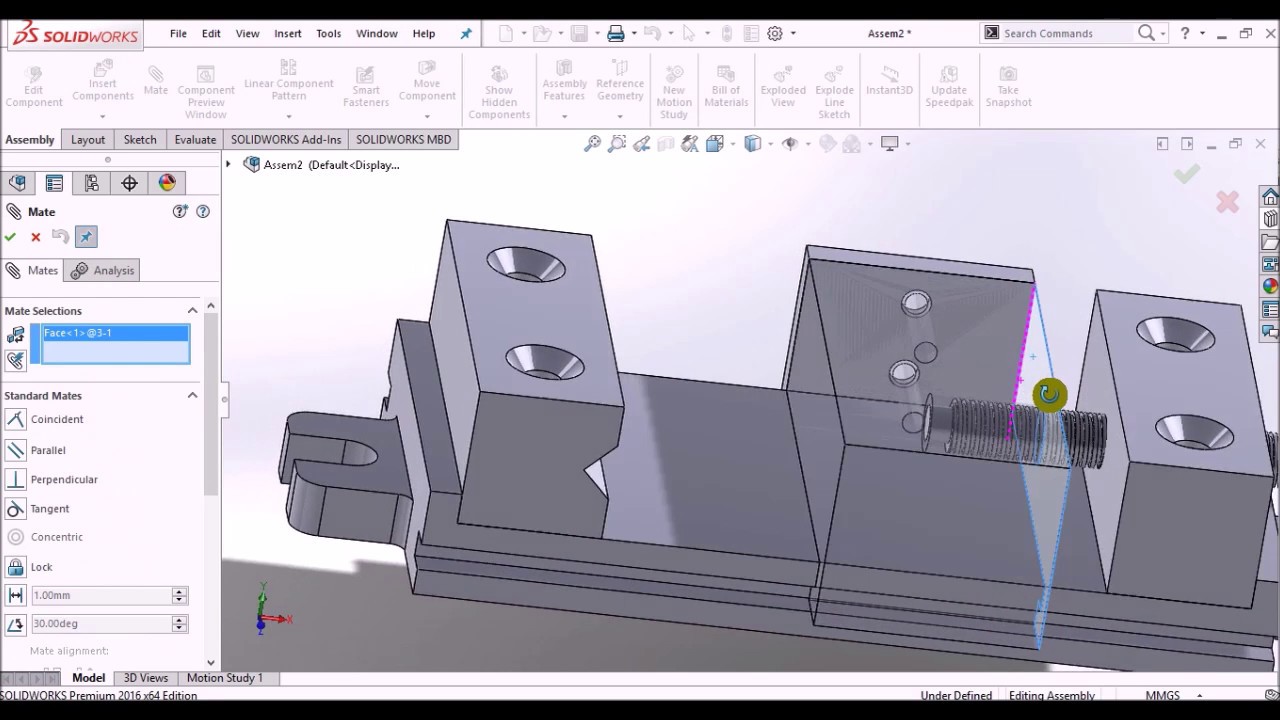SOLIDWORKS Vice full assembly (Advanced) - YouTube