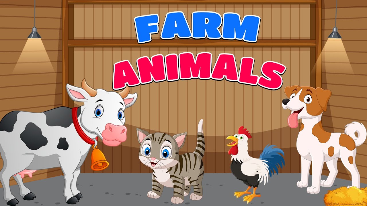 Farm animals for kids | favorite Animal Names for Kids | Animals Sounds ...