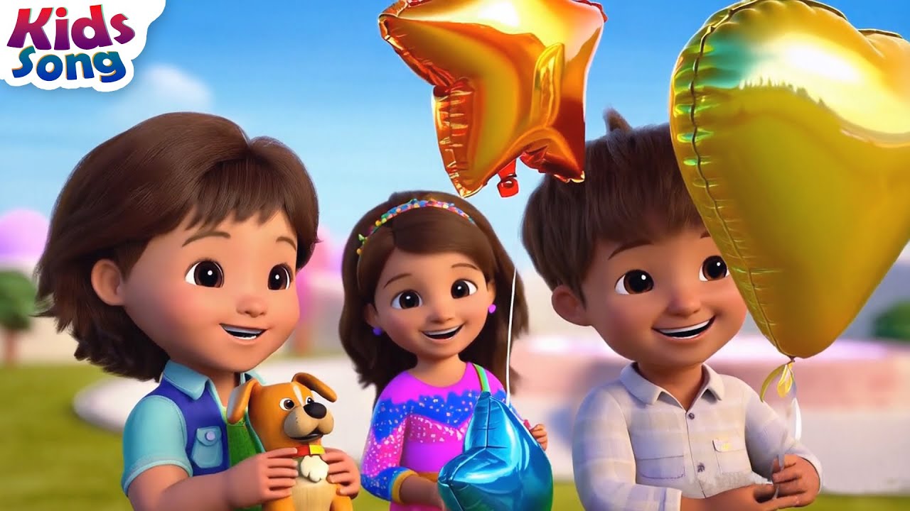 Bouncing Colorful Balloons Fun Song for Kids | Dance with This Fun ...