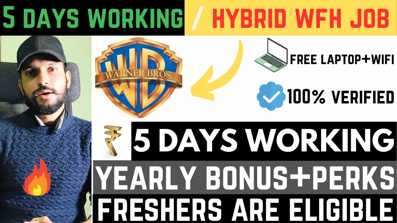 Hollywood Job in India 🌍 | Warner Bros Hiring 100 Freshers 🎬 | Hybrid (3 Days WFO 🏢 + 2 Days WFH ...