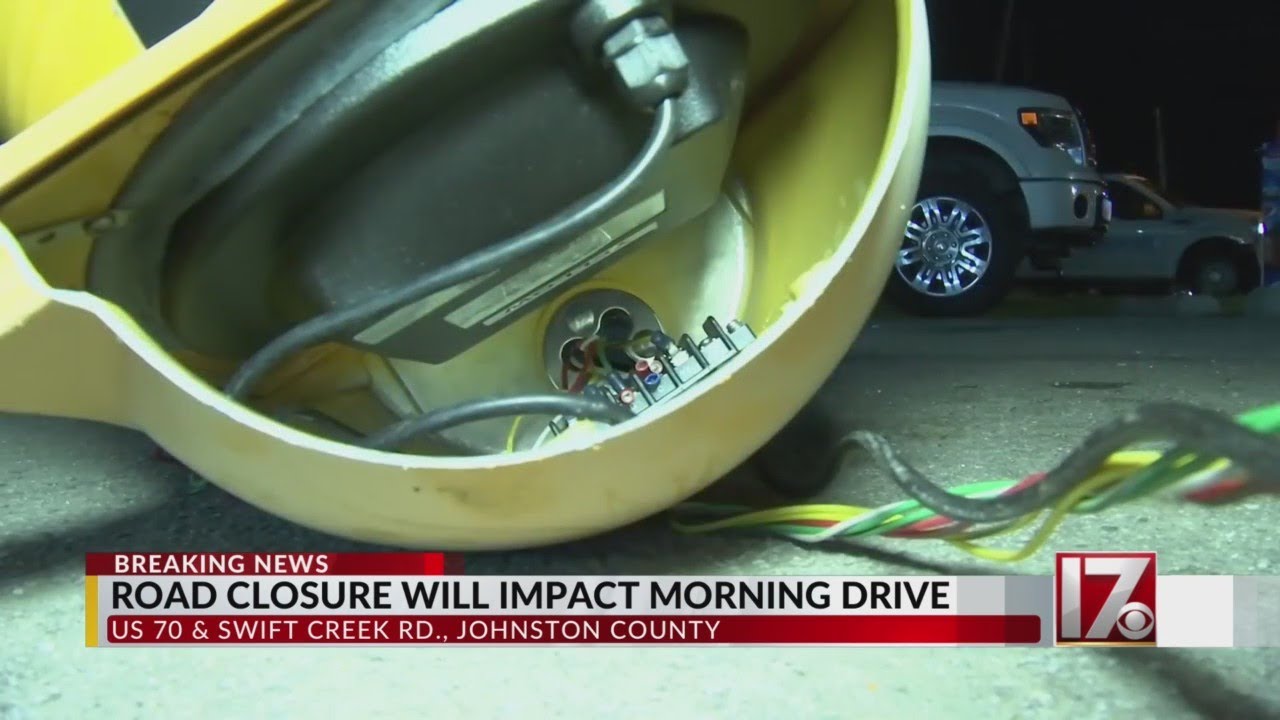 Dump truck takes down traffic lights, power poles at Johnston County ...