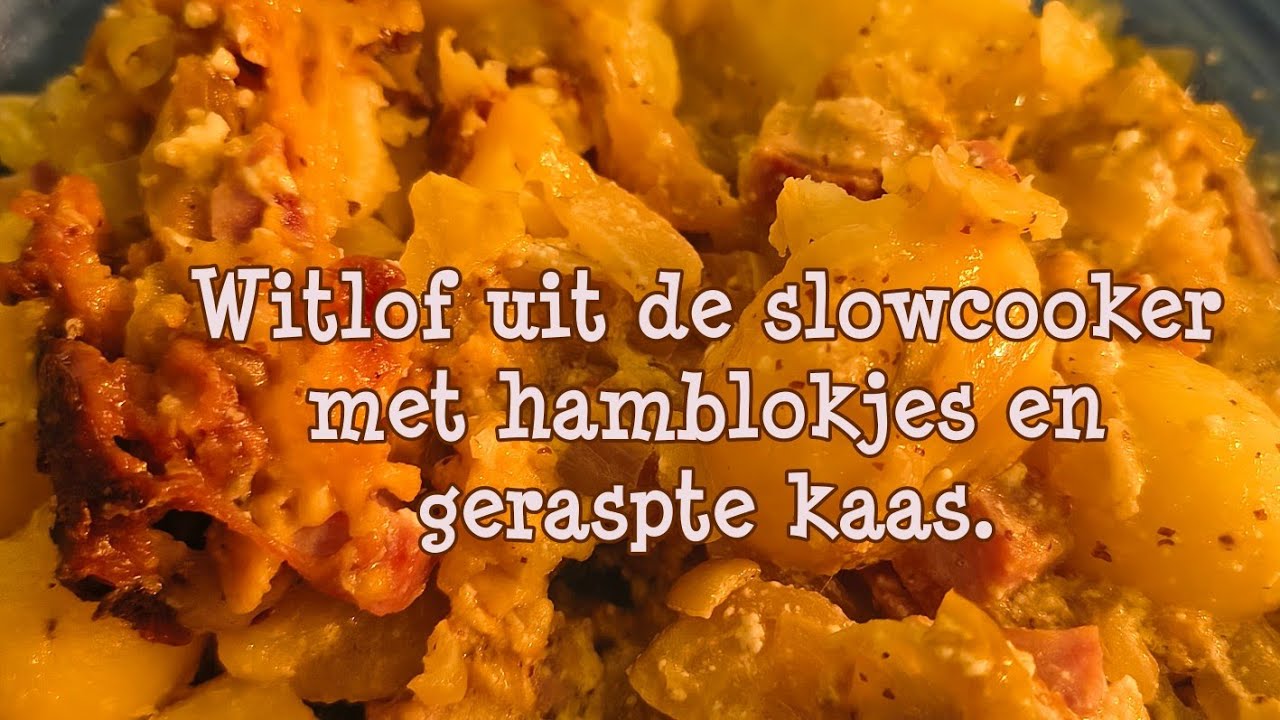 Witlof uit de slowcooker met hamblokjes, en geraspe kaas - YouTube