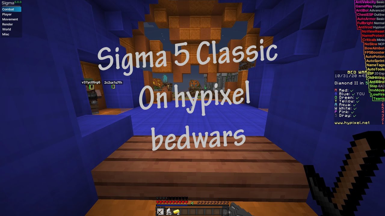 Sigma 5 Client Classic | [Hypixel bedwars] Sigma best free client ...