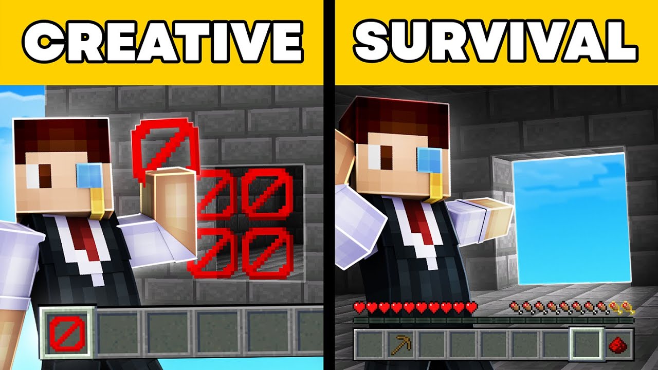 Redstone TROLL vs Minecraft RÄTSEL - DUELL: CREATIVE vs SURVIVAL - YouTube
