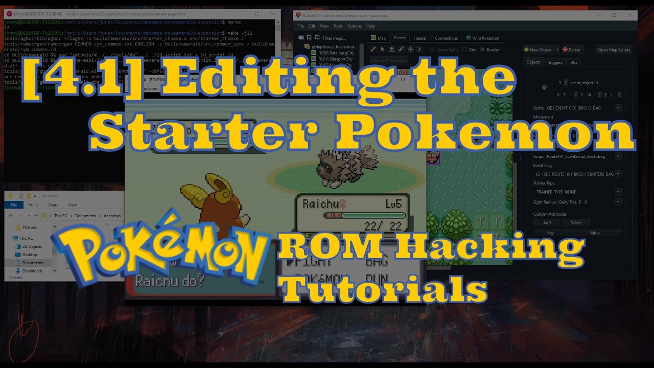 [4.1] Changing the Starter Pokemon: Birch's Bag (Pokemon ROM Hacking Tutorial) - YouTube