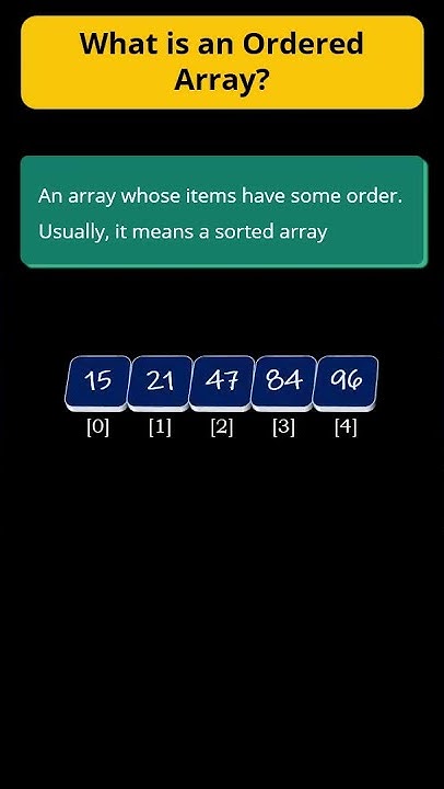 16. What is an Ordered Array #Shorts #algorithm #datastructures - YouTube