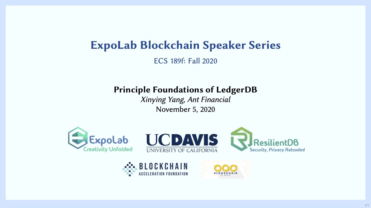ExpoLab Blockchain Speaker Series: Principle Foundations of LedgerDB - YouTube