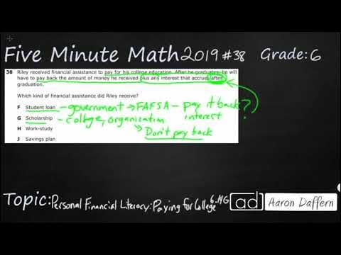 6th Grade STAAR Practice Personal Financial Literacy Paying for College ...