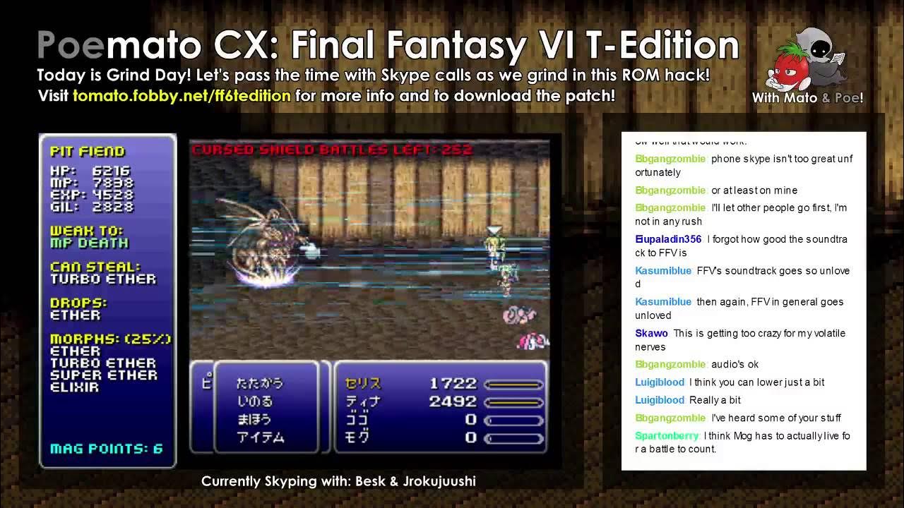 Poemato CX: Final Fantasy VI T Edition #173 - Grinding & Skyping, Part 1 - YouTube