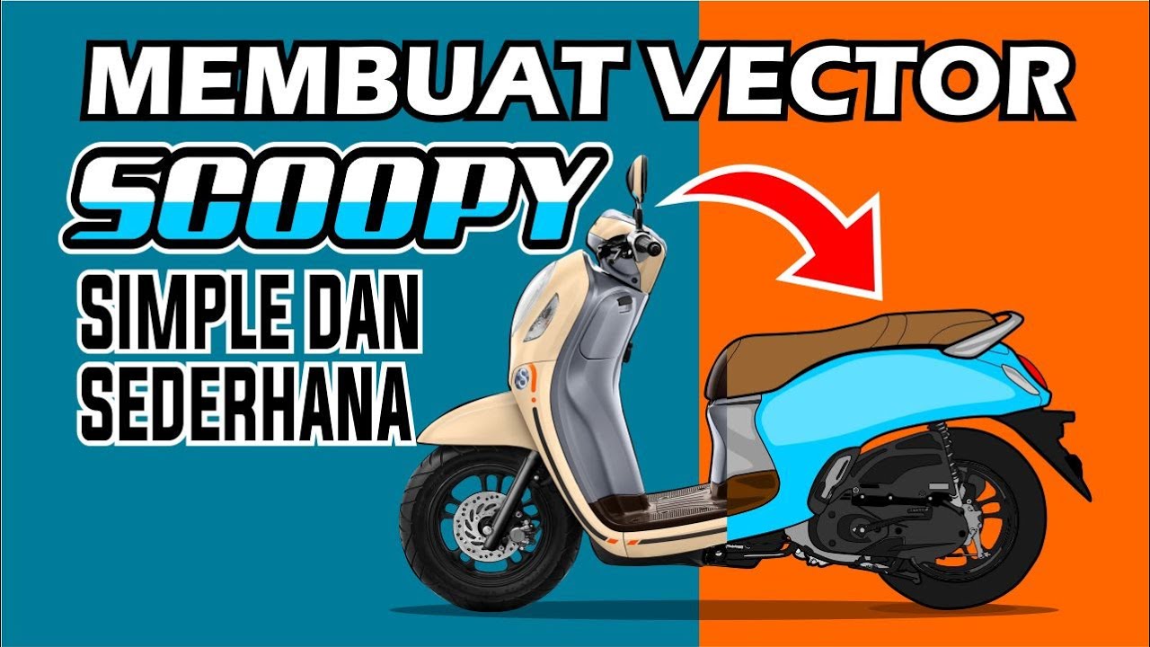 Cara membuat vector art motor Scoopy di coreldraw X7 - YouTube