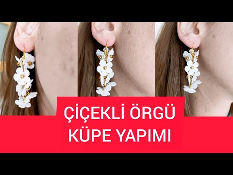 Çiçekli Örgü Küpe Yapımı | Crochet Flower Earrings Tutorial