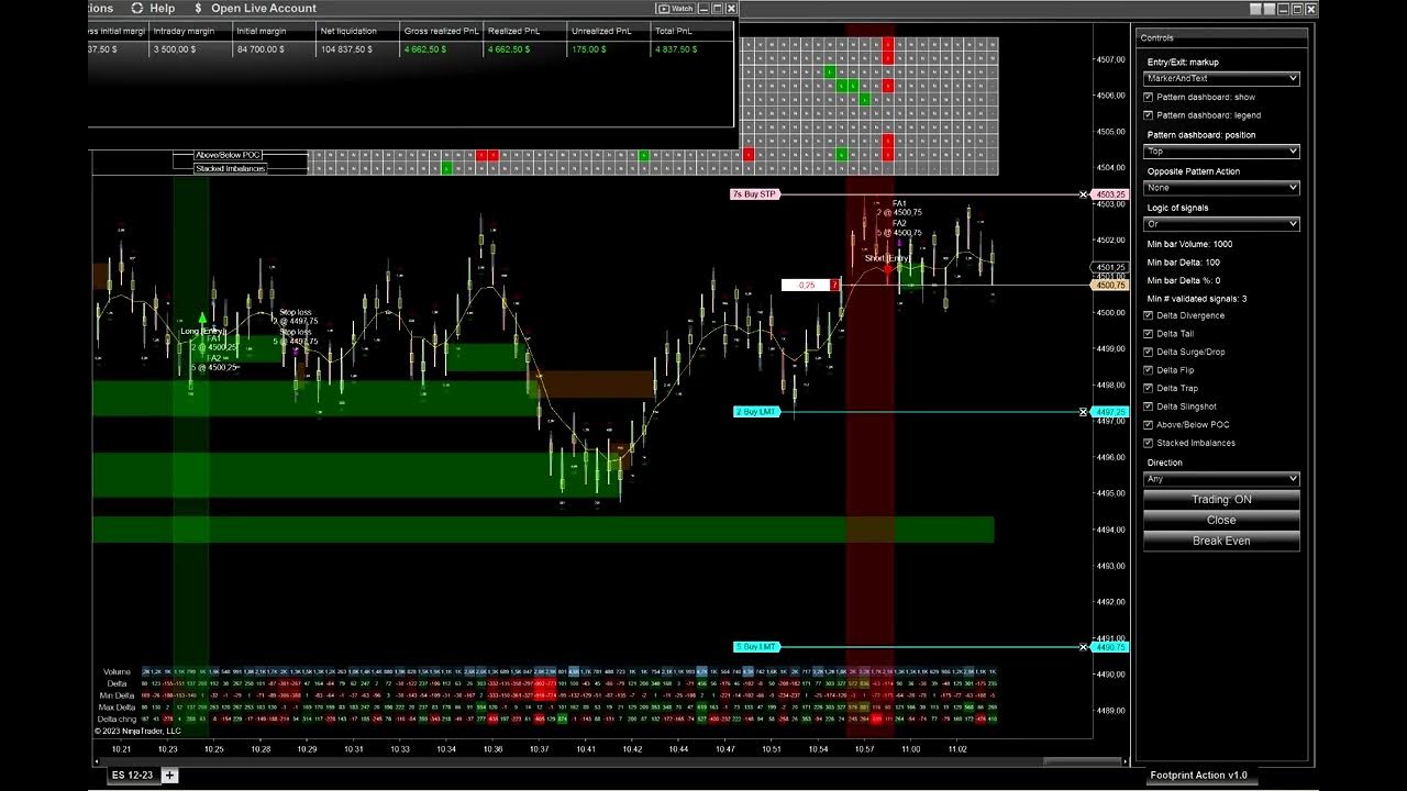Footprint Action Orderflow Strategy For Ninjatrader Youtube