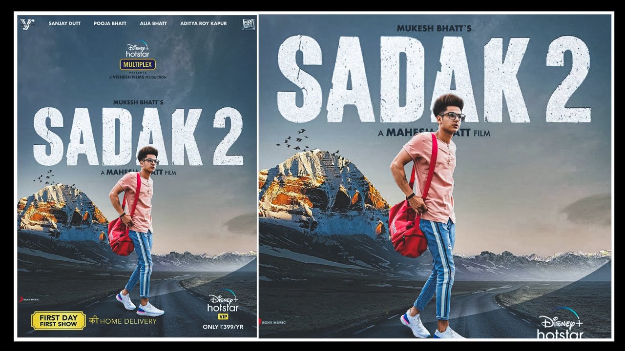 Sadak 2 Movie Poster editing 2020 || PicsArt Sadak 2 Movie Poster editing ||- Tiger Editz - YouTube