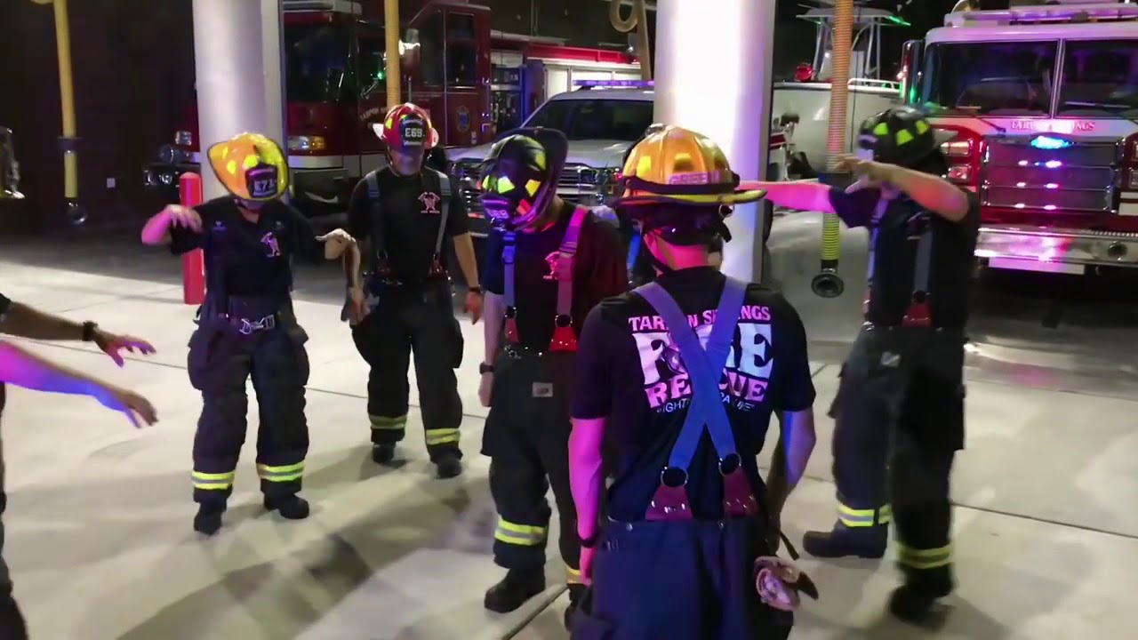 Police and Firefighters step up for "Thriller Challenge" - YouTube
