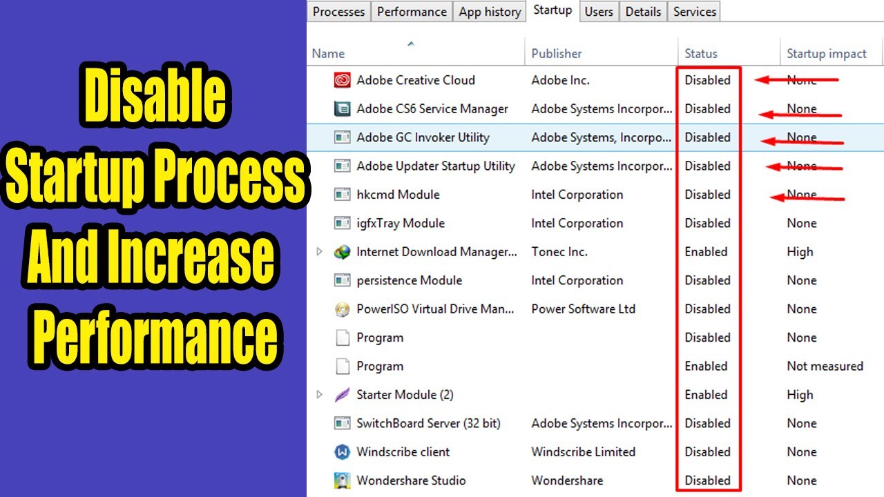 Disabling Startup Unwanted Process | Disable Startup Programs | PC ...