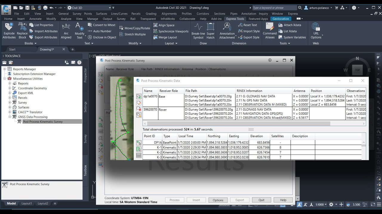 CIVIL 3D: Post Process Kinematic - PPK Data Extension - YouTube