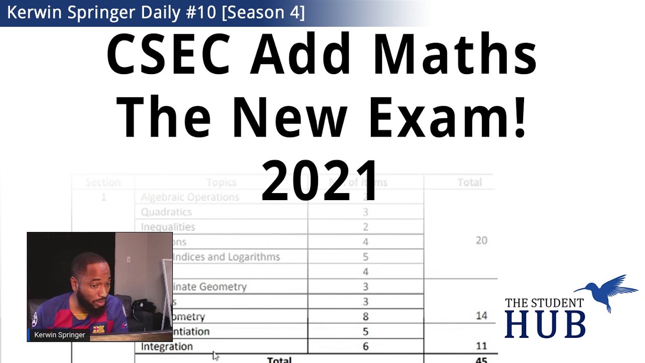 The new CSEC Add Maths Exam 2021 - YouTube