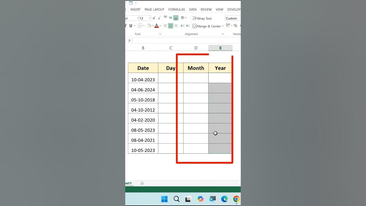 Month Name Day Name 💥 year #exceltipsandtricks #exceltech #viralsshorts - YouTube
