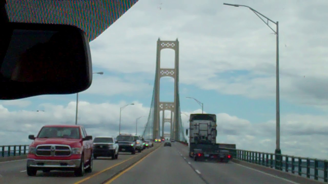 Driving Across the Mackinac Bridge Southbound - YouTube
