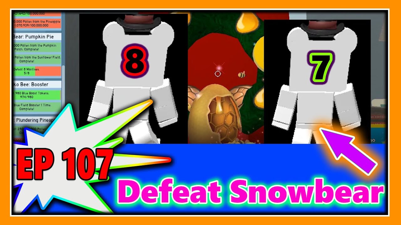 Defeat Snow Bear - [ Bee swarm simulator ] #107 - YouTube