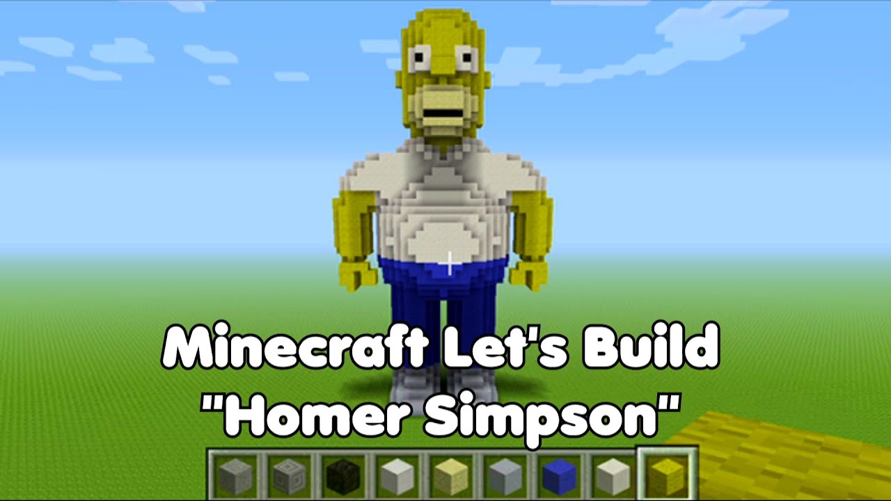 Minecraft Let's Build Homer Simpson (Part 7) - YouTube