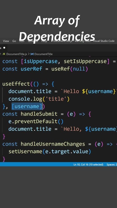 Array Dependencies In Useeffect React Hooks Shorts Youtube