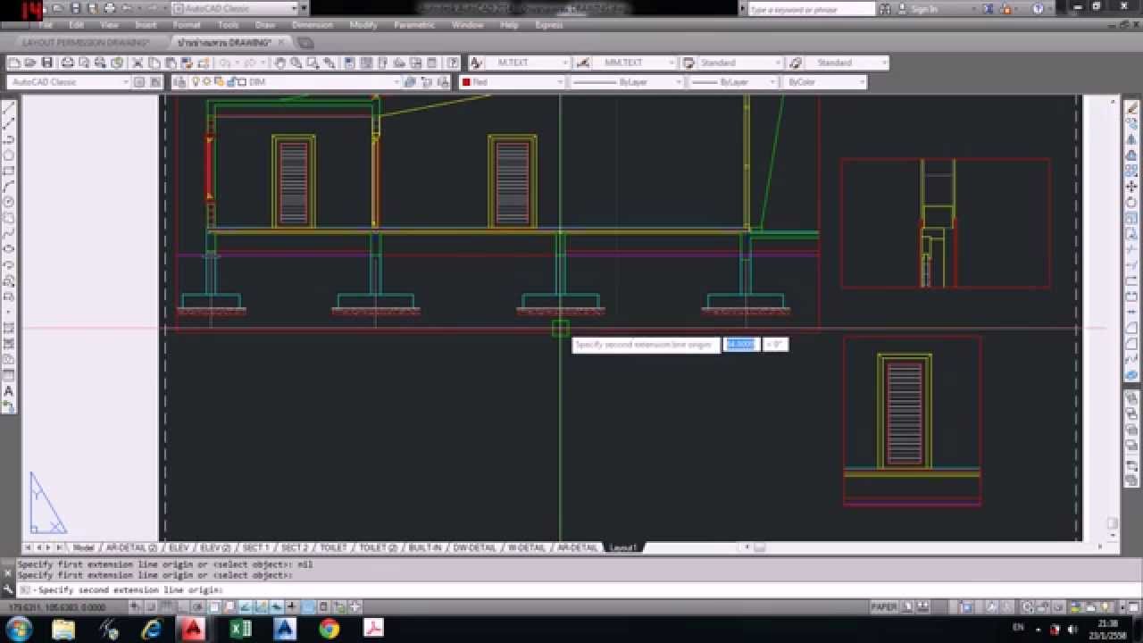 ACAD:LAYOUT SPACE/MODEL SPACE - YouTube