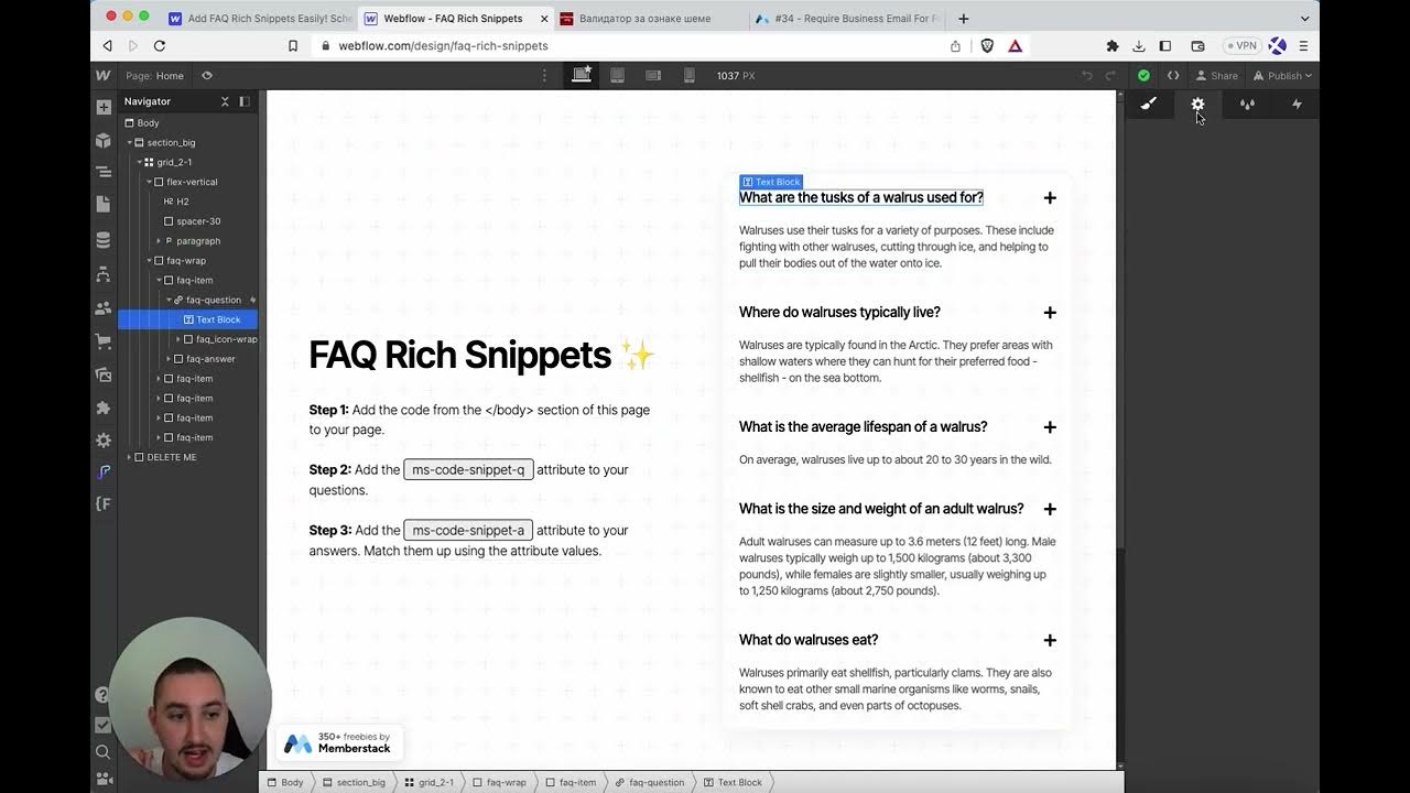 The Easiest Way To Add Rich Snippets/Schema In Webflow - YouTube