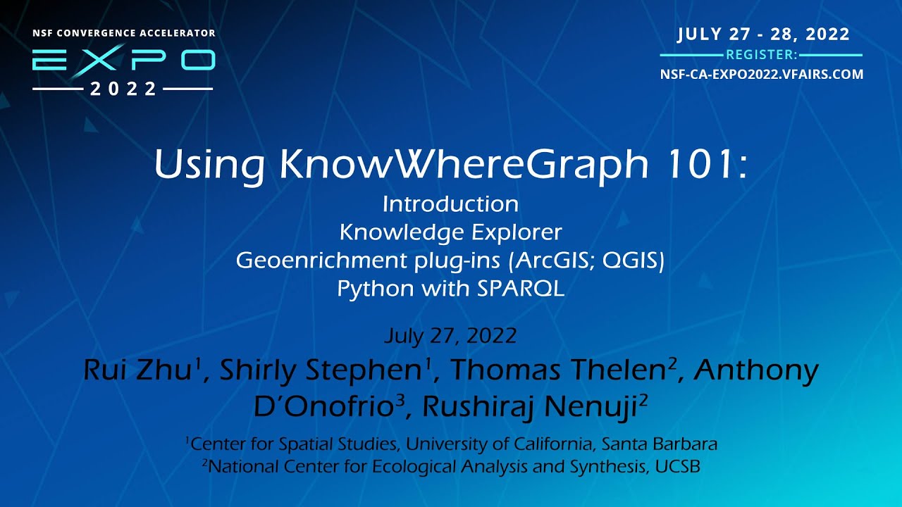 NSF Expo 2022: Using KnowWhereGraph 101 - YouTube